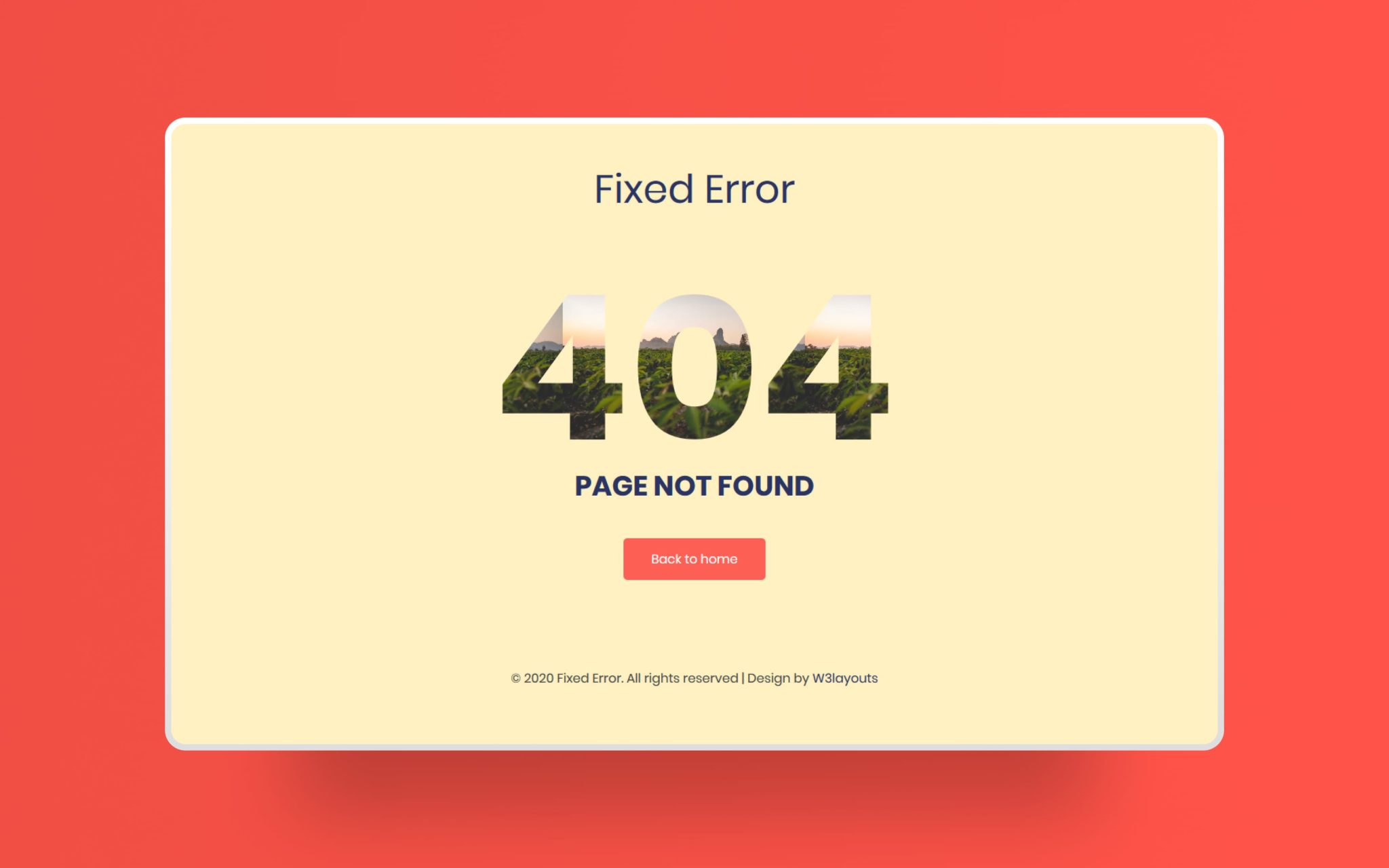 Smart Error Page Responsive Widget Template